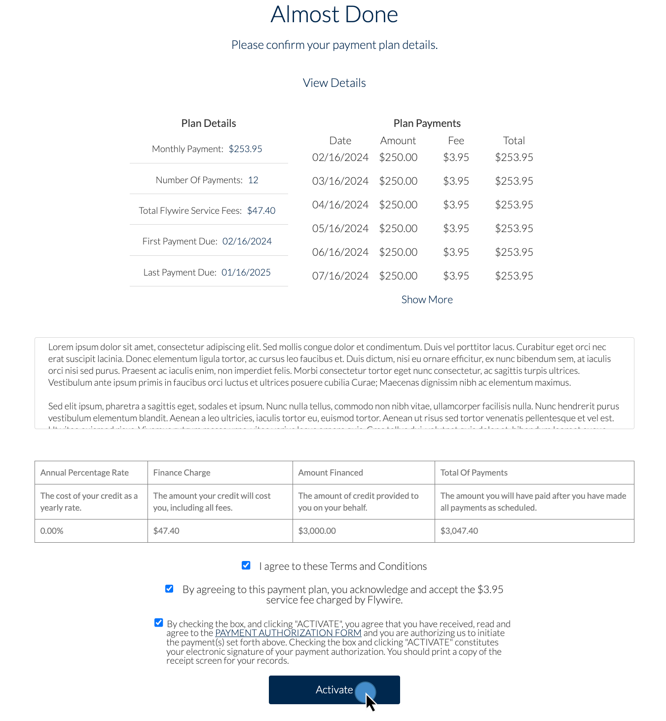 Enrolling in a payment plan – Flywire Healthcare
